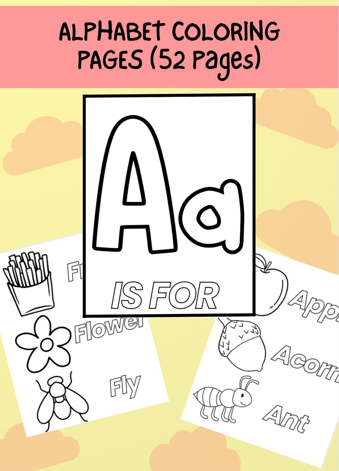 Alphabet Coloring Pages A-Z: Preschool Learning Activity (PDF Download ...
