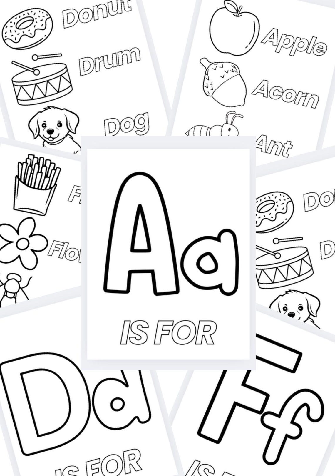 Alphabet Coloring Pages A-Z: Preschool Learning Activity (PDF Download ...