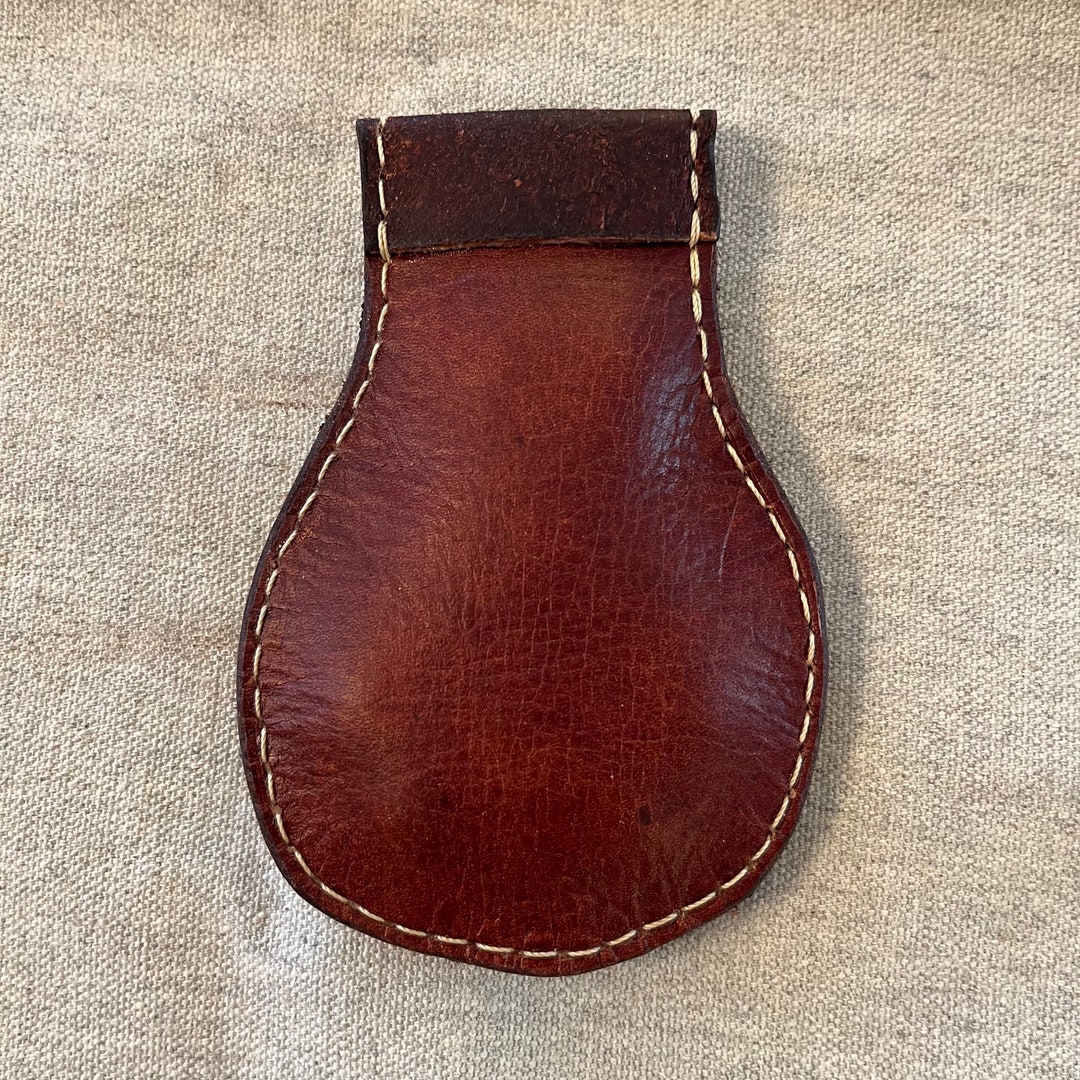 Leather Ball Bag, Handstiched With Linen - Etsy
