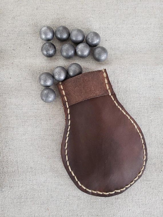 Leather Ball Bag Handstiched With Linen | Etsy