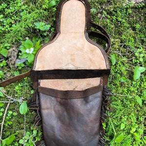 Leather Hunting Pouch With Beaver Tail and Pelt Flap, Shooting Bag ...
