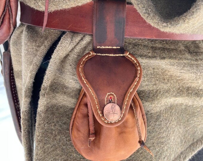 Sheepskin Belt Pouch, Tinder Pouch, Handstiched With Linen Thread, Full ...