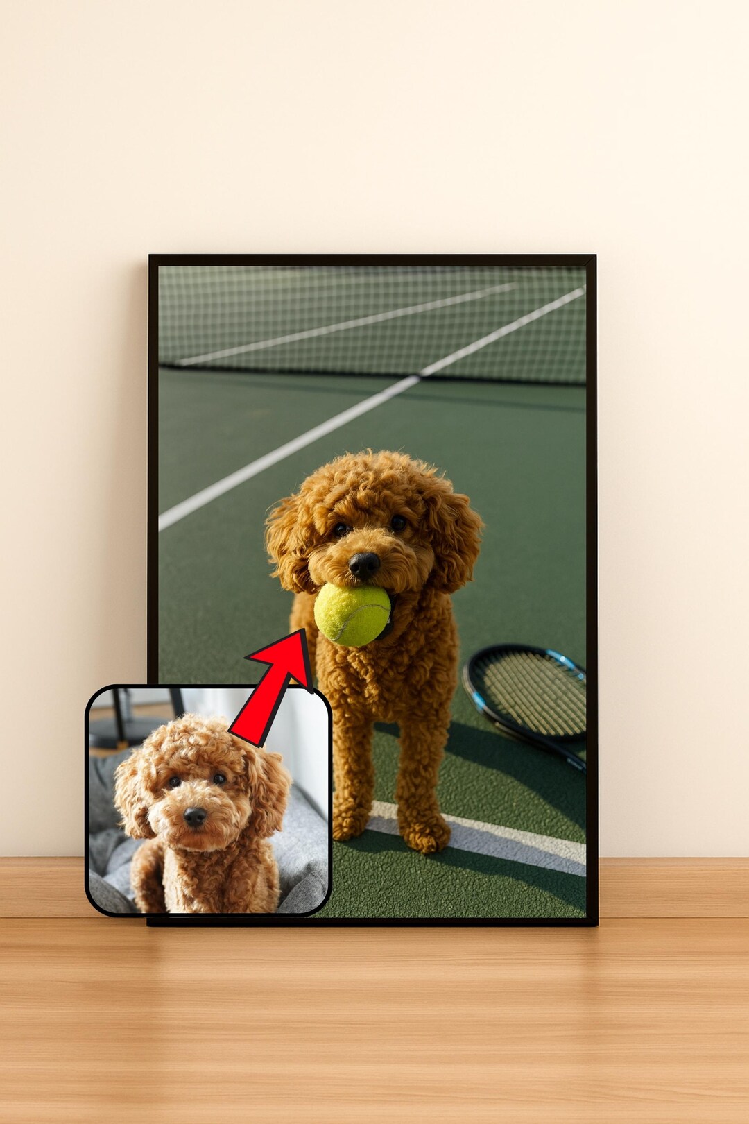 Personalized Tennis Dog Poster Decor - Funny Pet Print for Office or ...