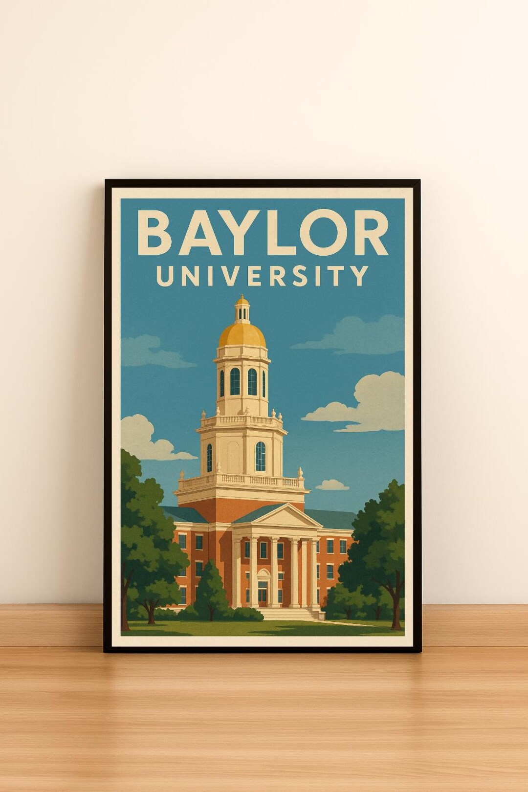 Baylor University – Digital Download Wall Art – College Town Poster for ...