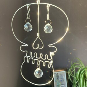 Spooky Cute Skull Sugar Skull Minimalist Wire Art Features High Clarity ...