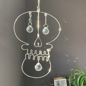 Spooky Cute Skull Sugar Skull Minimalist Wire Art Features High Clarity ...