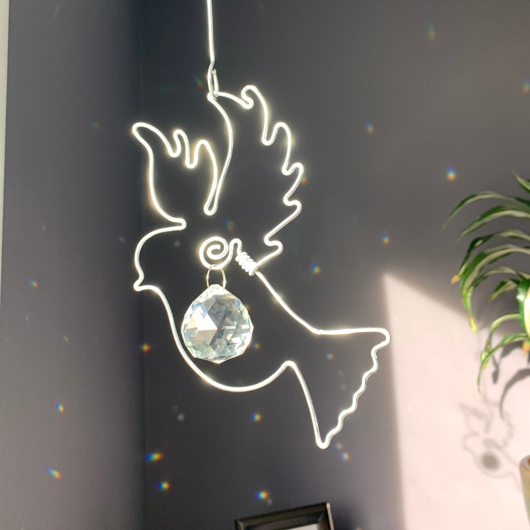 Peace Dove Wire Art Bird Features Guaranteed Rainbows When Hung in ...