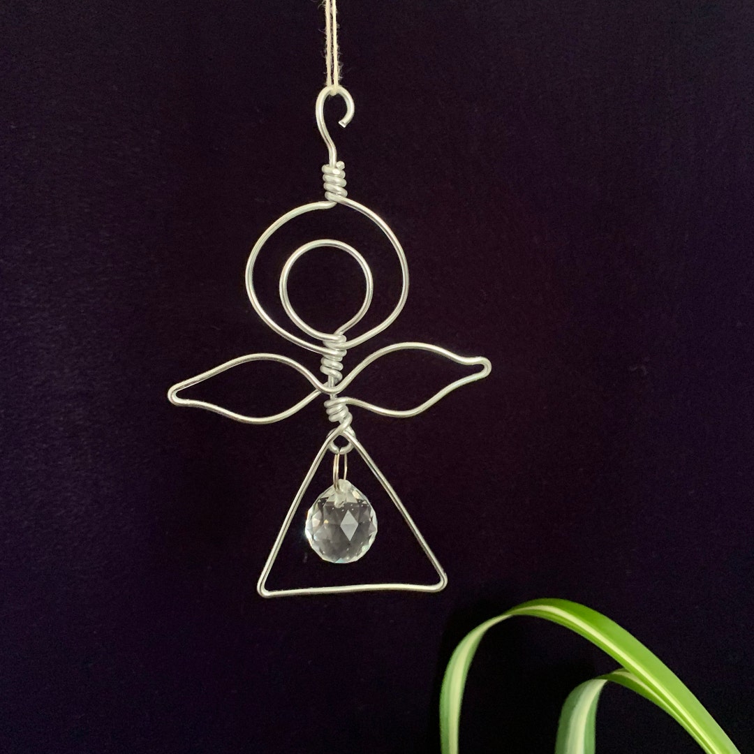 Guardian Angel Wire Art Jewelry Features High Clarity Glass - Etsy