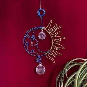 Hand Bent & Wrapped Wire Art Sol and Luna Total Solar Eclipse Prism ...