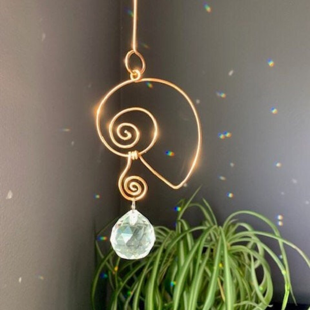 Seashell Design #7 Home Decor Wire Jewelry Art Crystal Prism Rainbow ...