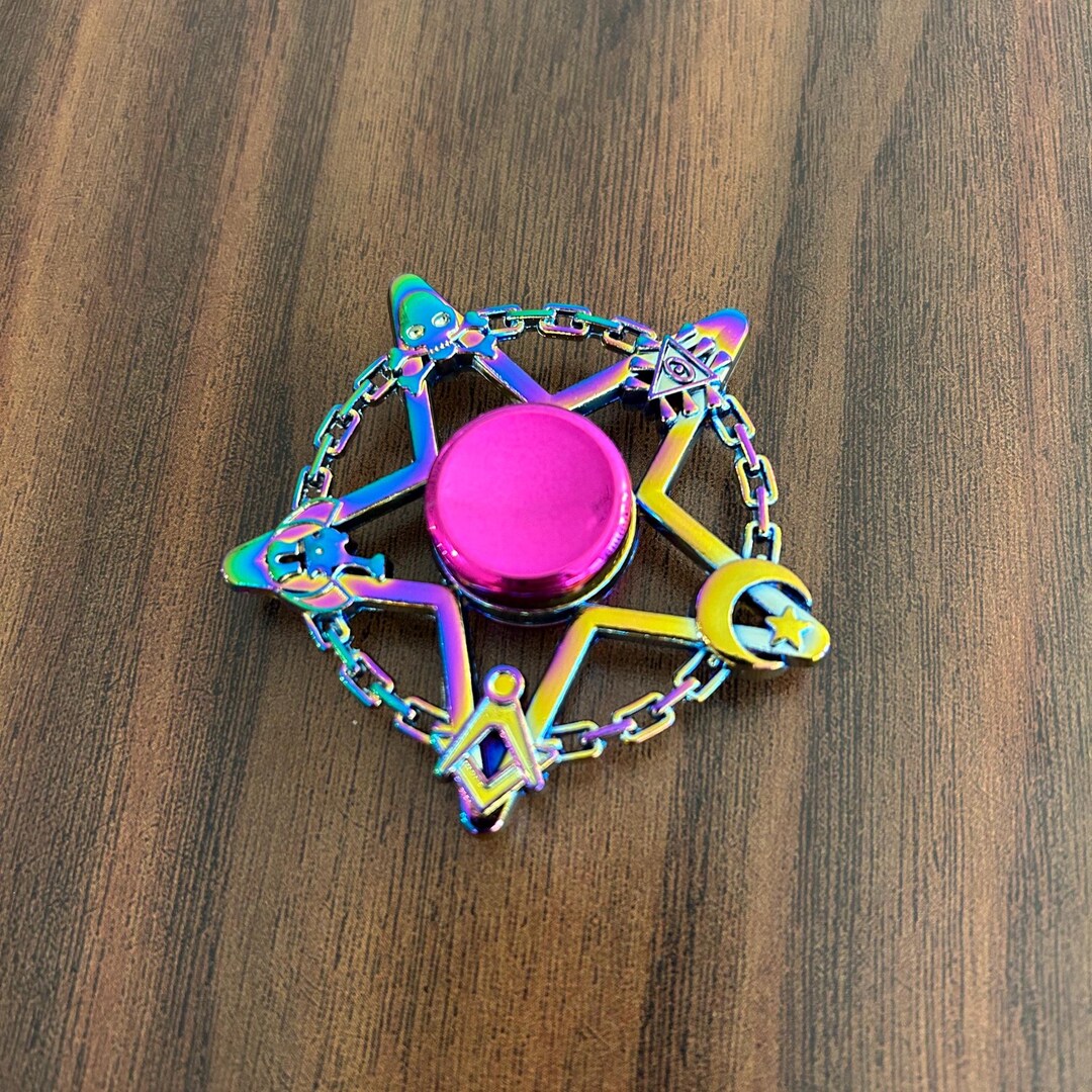 Iridescent Compass Star Fidget Spinner: Calming Sensory Focus Toy ...