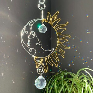 Hand Bent & Wrapped Wire Art Sol and Luna Total Solar Eclipse Prism ...