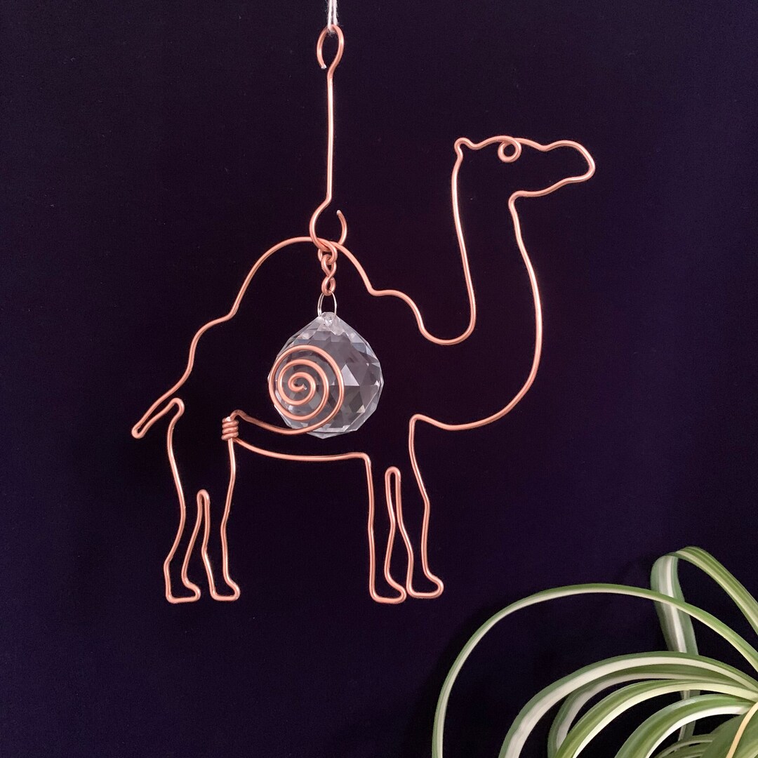 Hand Bent & Wrapped by Artist Wire Art Camel Features High Clarity ...