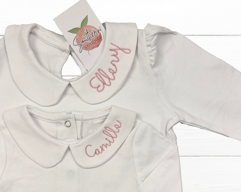 Personalized Peter Pan Collar Top Preppy Fall Outfit Baby | Etsy