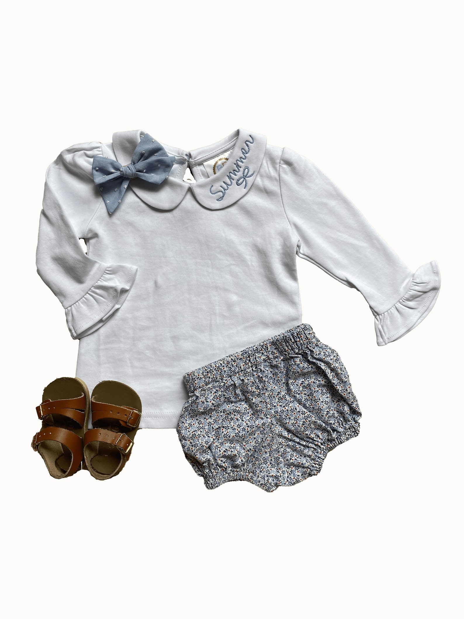 Personalized Peter Pan Collar Top Preppy Fall Outfit Baby | Etsy