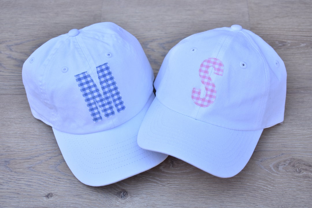 Toddler/kids Gingham Initial Hat - Etsy