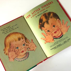 Vintage Ten Little FINGERS 1954 A Book on Finger Plays by Pricilla ...