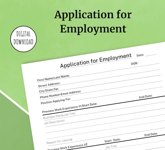 Printable Employment Application
