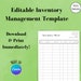 Editable Inventory Management Form I Small Business Inventory Sheet I ...