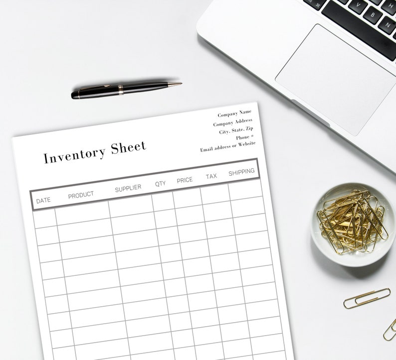 Editable Inventory Management Form I Small Business Inventory Sheet I ...