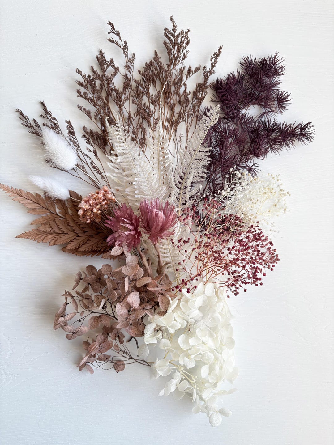 DIY Set Dried Flowers Purple Blush White Crafts Epoxy Resin Postcards ...
