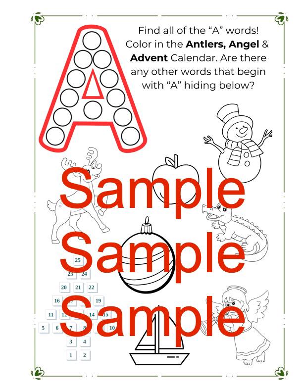 ABC Advent Calendar Companion for Kids – Printable - Etsy