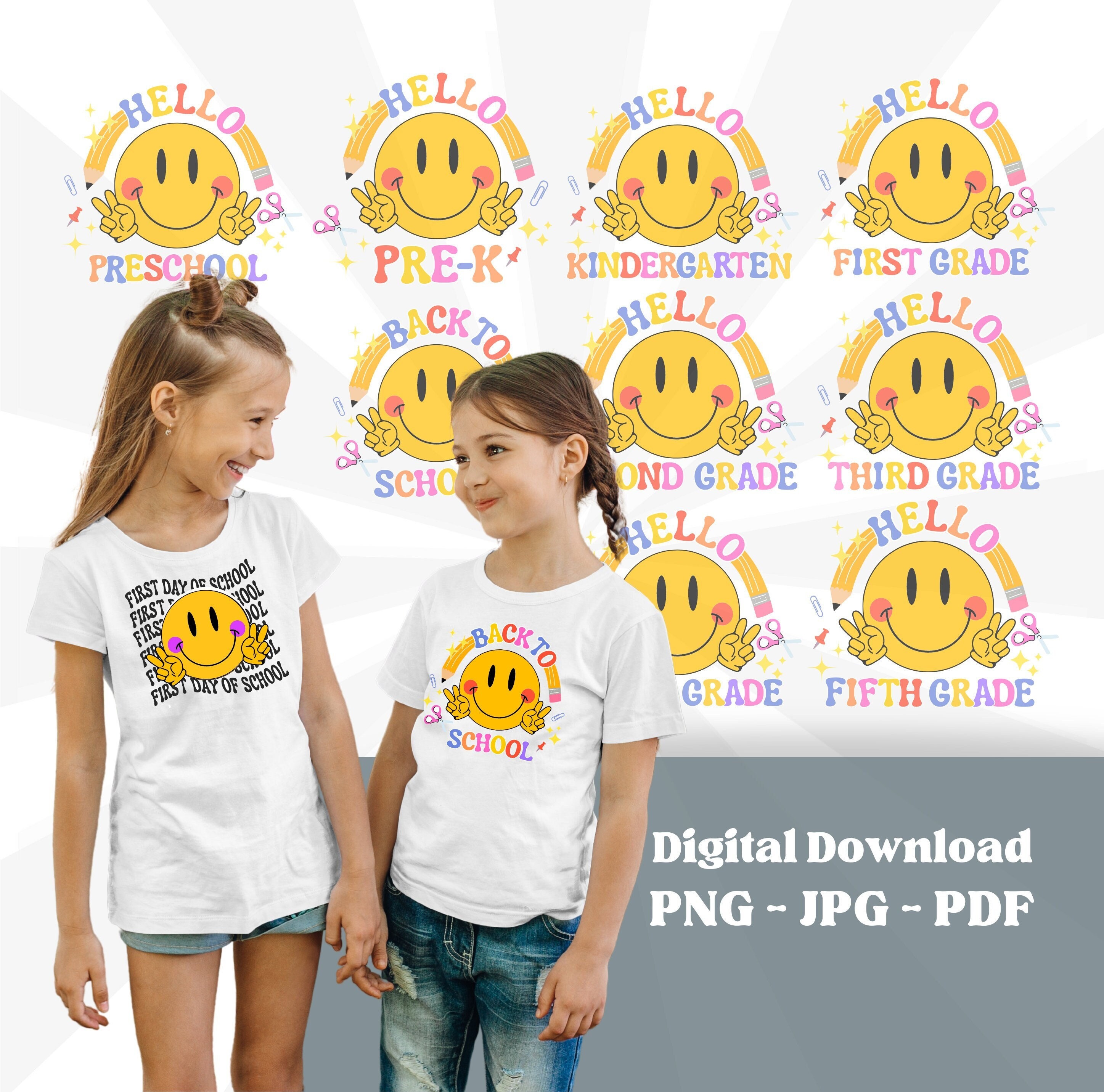 Back to School DIGITAL DOWNLOAD, Groovy Student, Retro First Day of ...