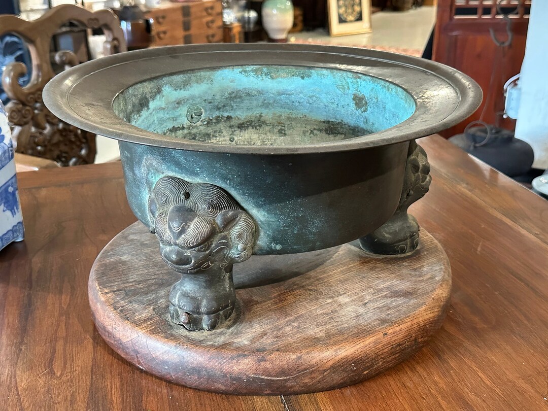 Antique Japanese Bronze Hibachi Brazier Foo Dog Shishi Legs 17 - Etsy