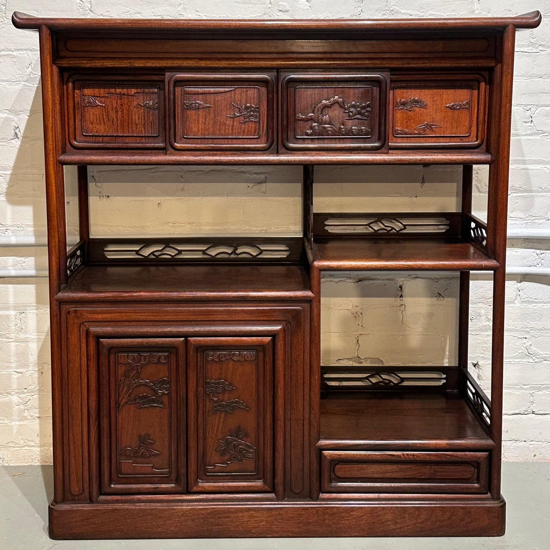 Antique Japanese Chadansu Tea Display Tansu Hongmu 36h - Etsy