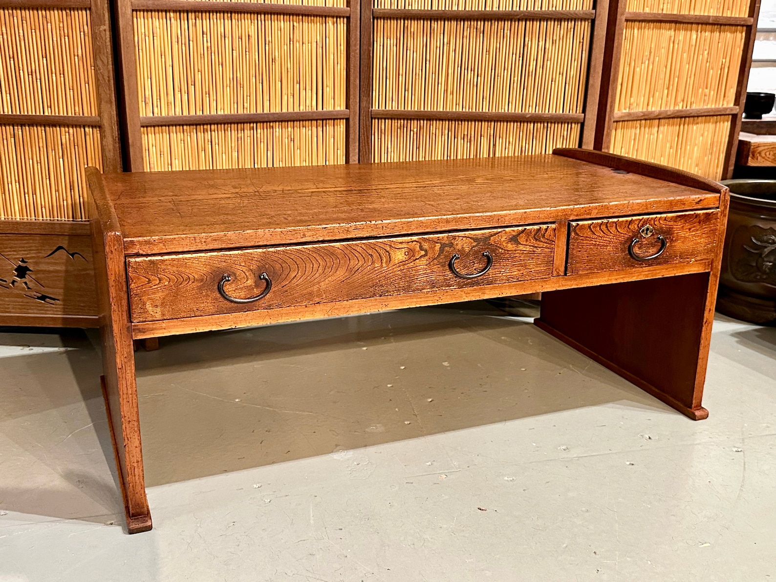 Antique Japanese Meiji Era c 1900 Two Drawer Tansu Chest/desk Zelkova ...