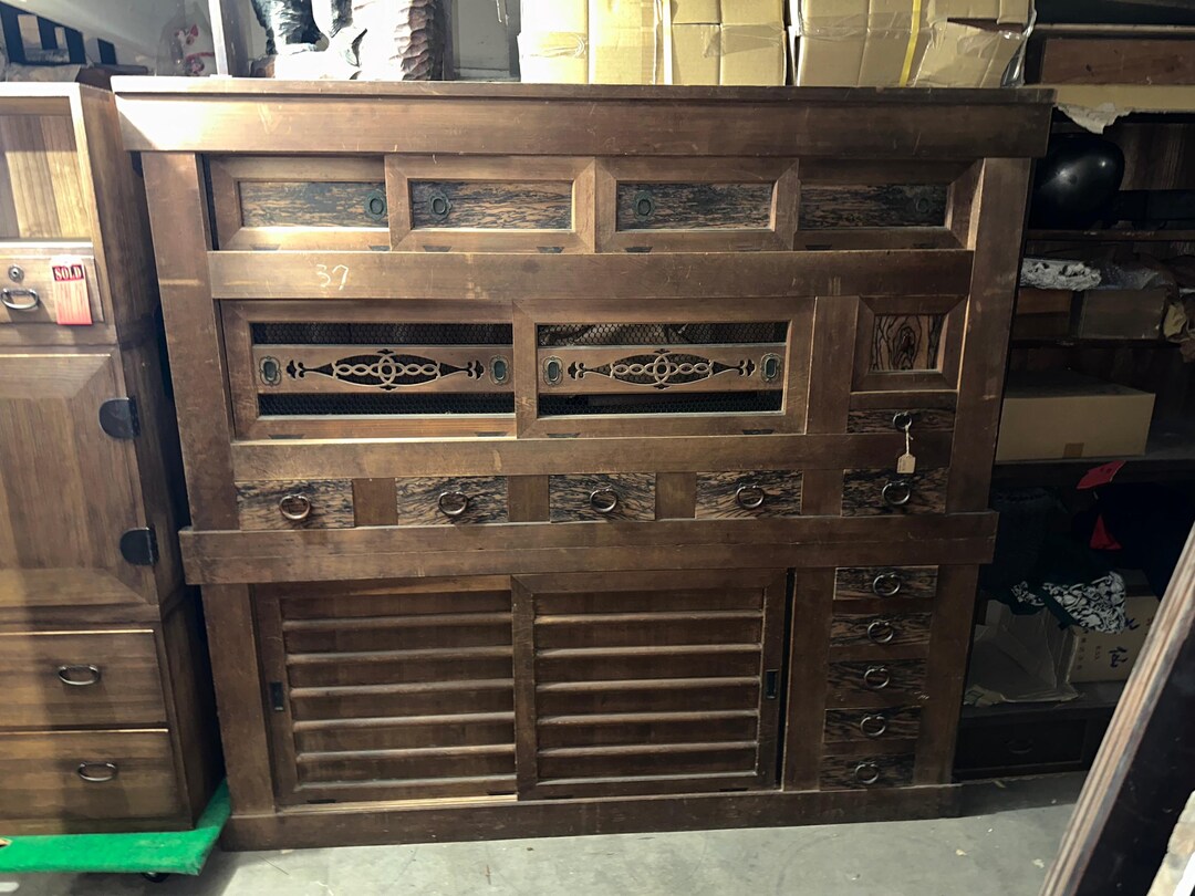 Antique Japanese Kitchen Tansu Meiji Era C1890's Keyaki & Sugi Wood ...