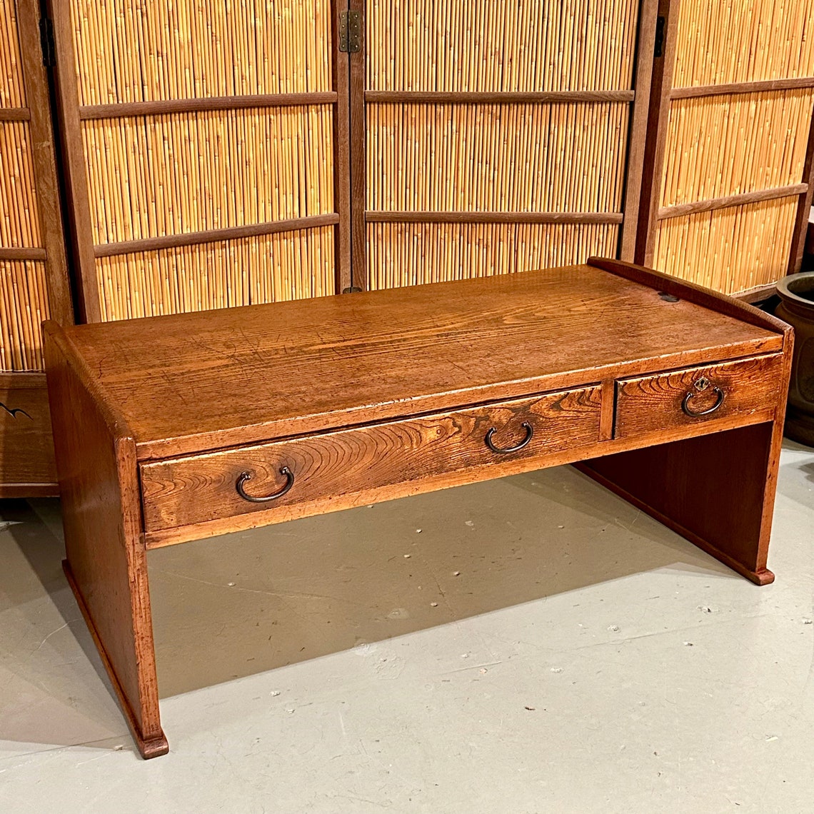 Antique Japanese Meiji Era c 1900 Two Drawer Tansu Chest/desk Zelkova ...