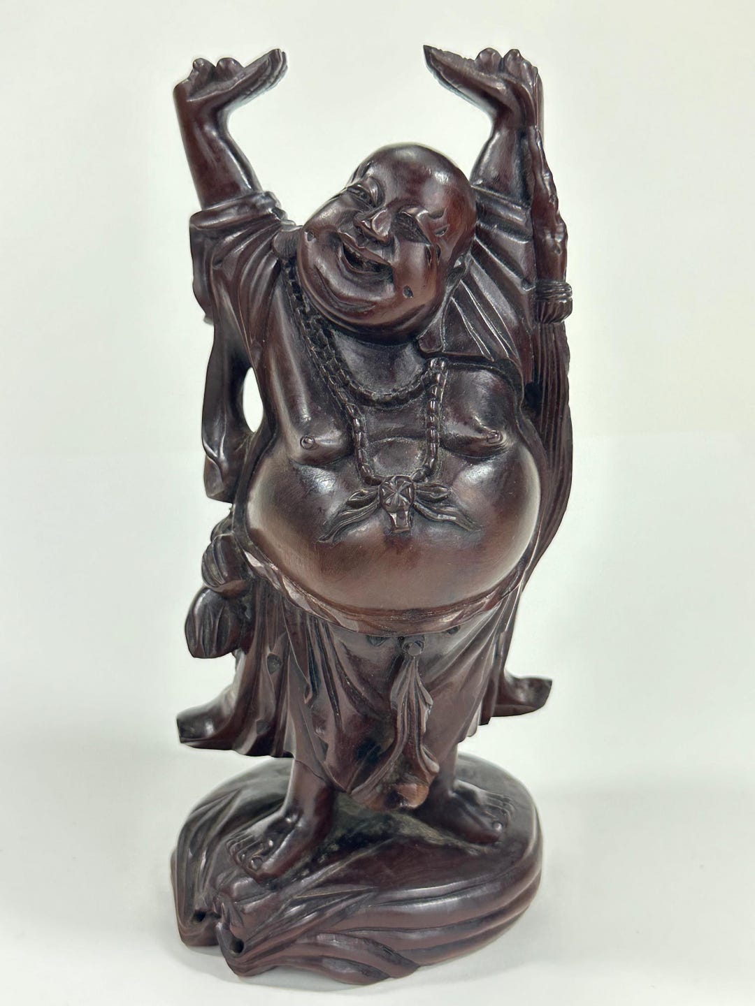 Antique Japanese Carved Wooden Statue of Hotei Lucky God 8 - Etsy