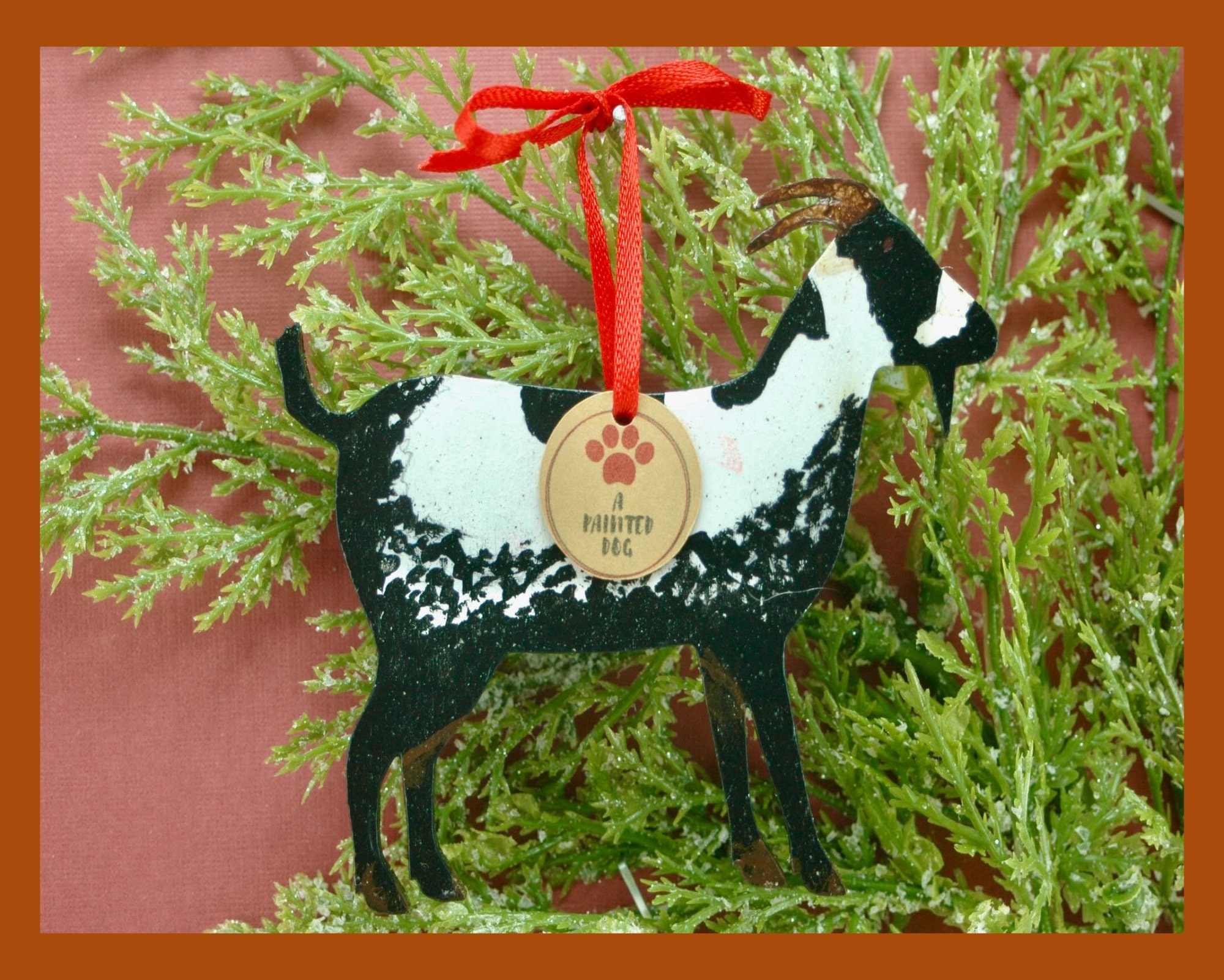 Goat 2 Ornament/magnet, Personalized Goat Gift, Goat Xmas Decor, Goat ...