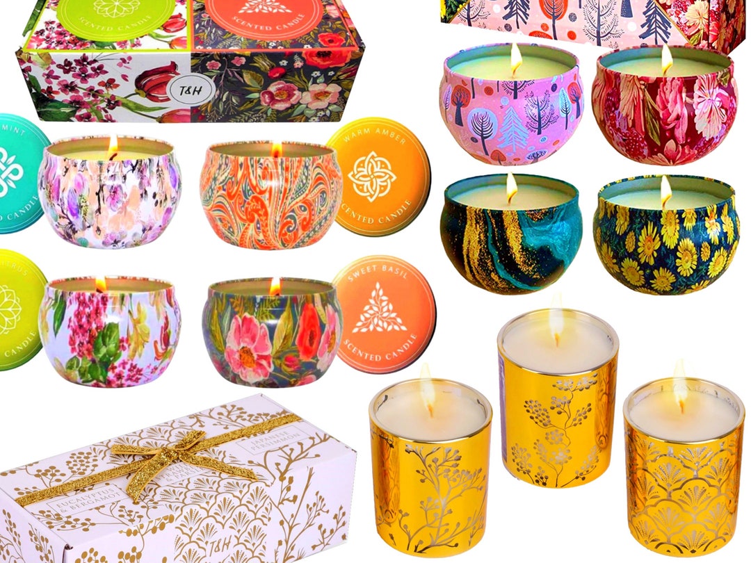 Nature Candle Set of 4, Seasonal Candle Set of 4, Gold Candle Set of 3 ...