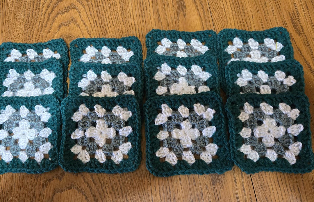 Set of 12 Crochet Granny Squares 4 Inch - Etsy