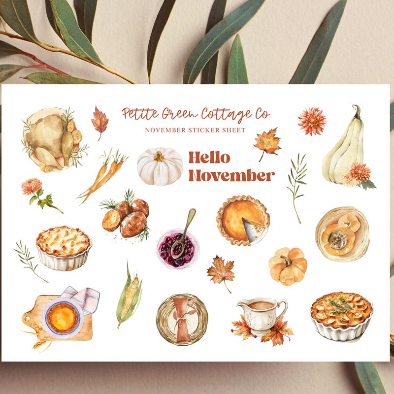 November Stickers - Etsy