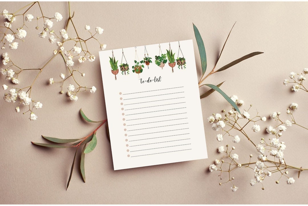 Plant to Do List Notepad: Watercolor Hanging Plants Design - Etsy