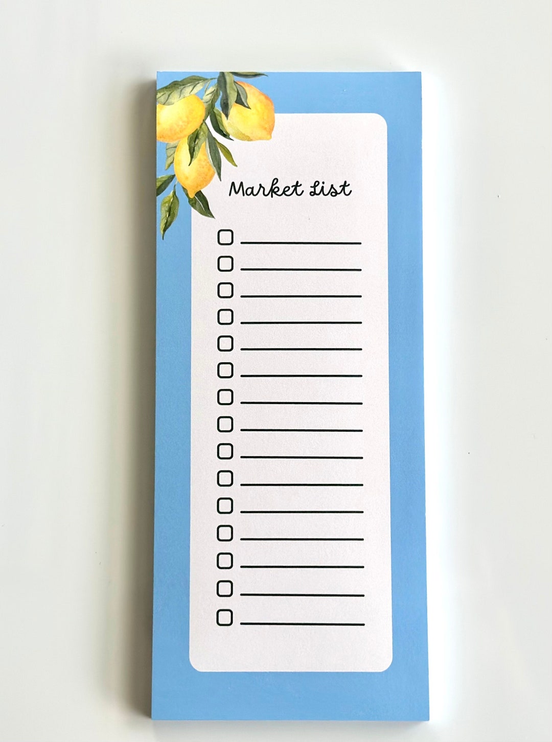 Lemon Market List, Magnetic Kitchen Notepad, Citrus Grocery Checklist ...
