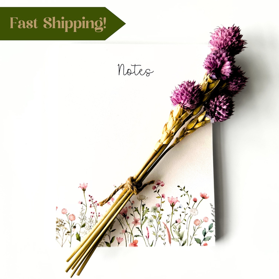 Wild Flowers Notepad, Flower Memo Pad, Floral Stationery, Wild Flower ...