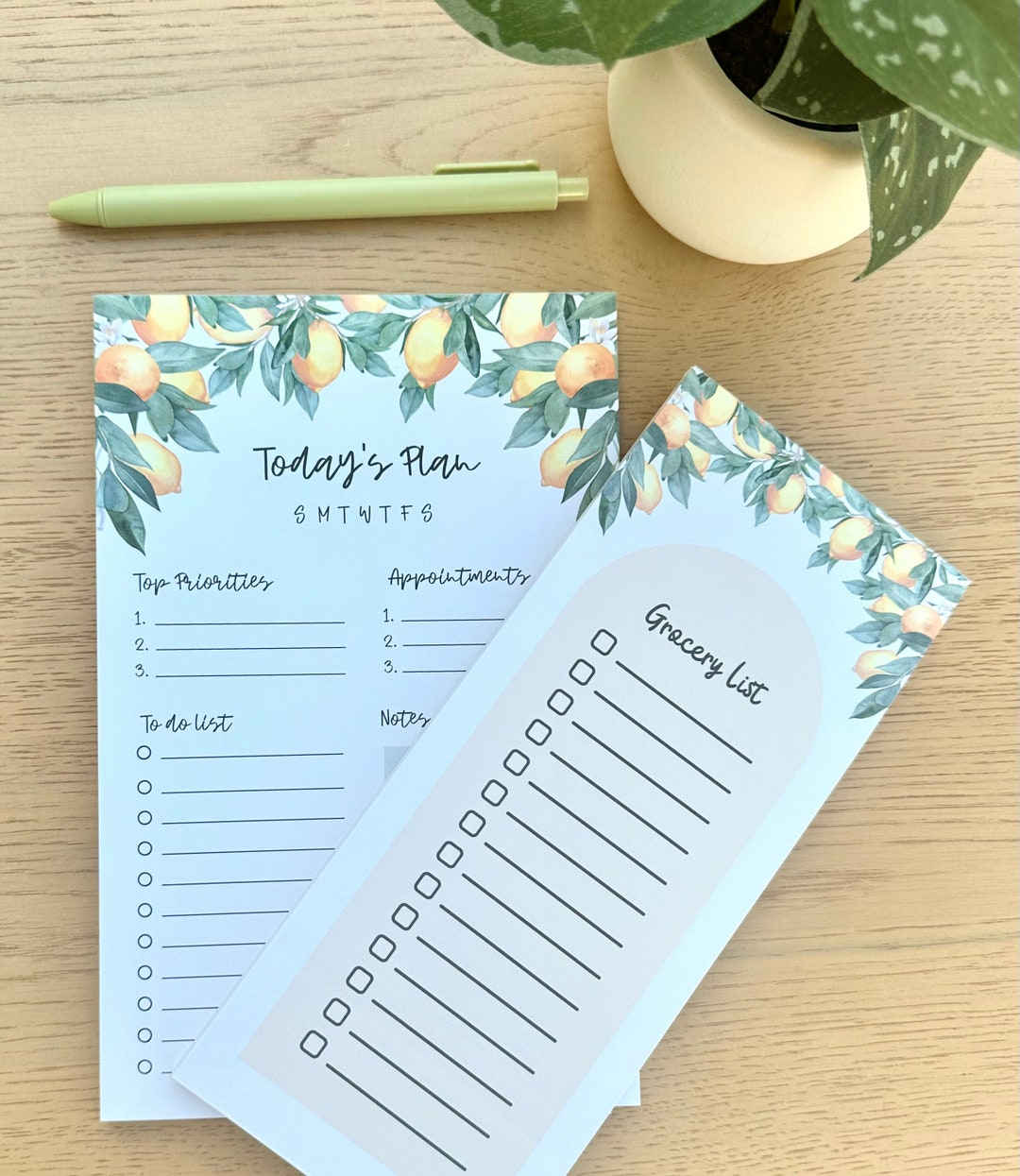 Lemon Stationery Gift Set, Lemon Notepad Bundle, Lemon Lover Gift Set ...
