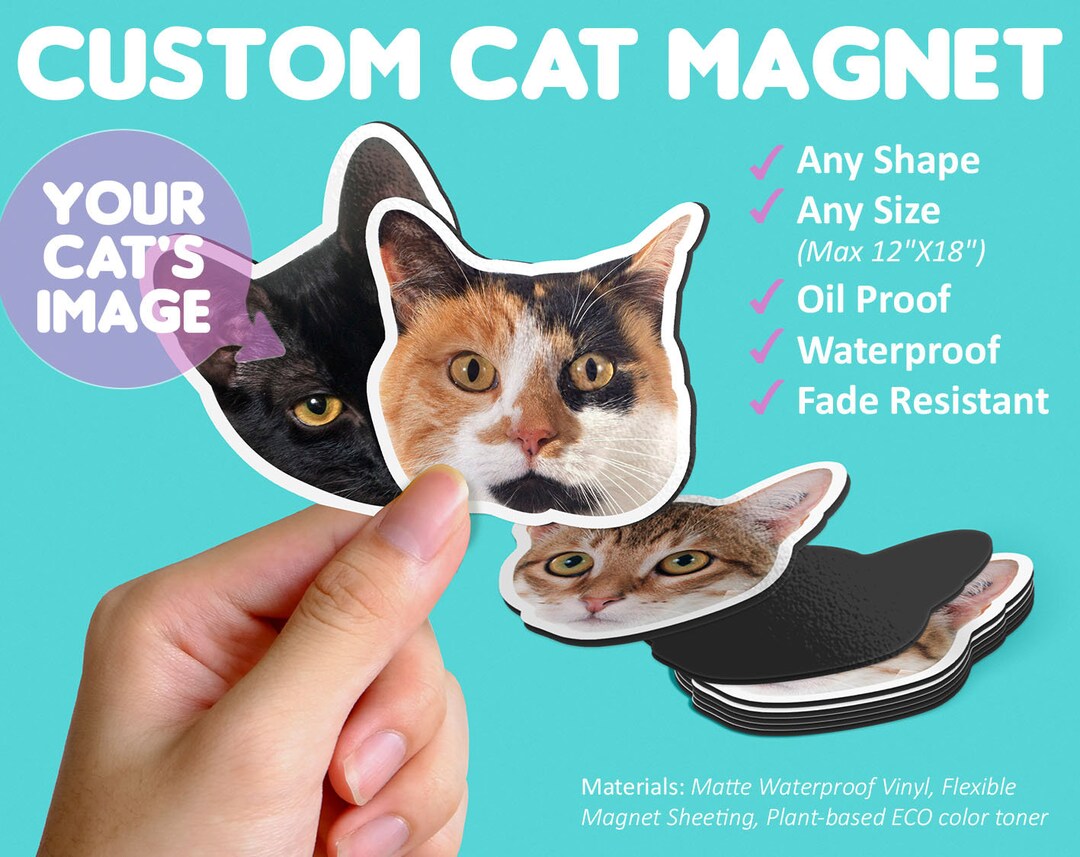Cat Magnet. Custom Photo Magnet. Pet Magnet. Personalized Fridge ...