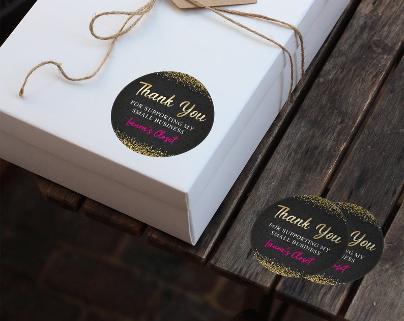 Custom Thank You Sticker Personalized Business Sticker - Etsy