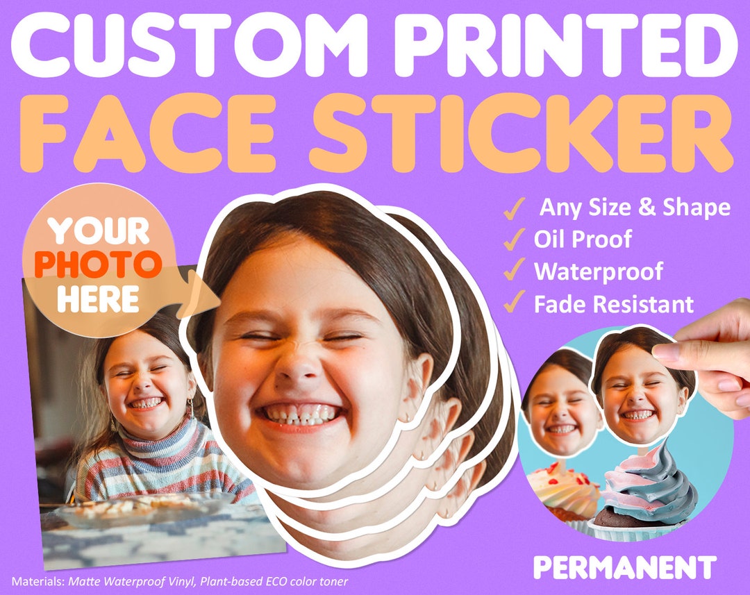 Custom Face Sticker. Custom Photo Sticker. Custom Party Favor ...