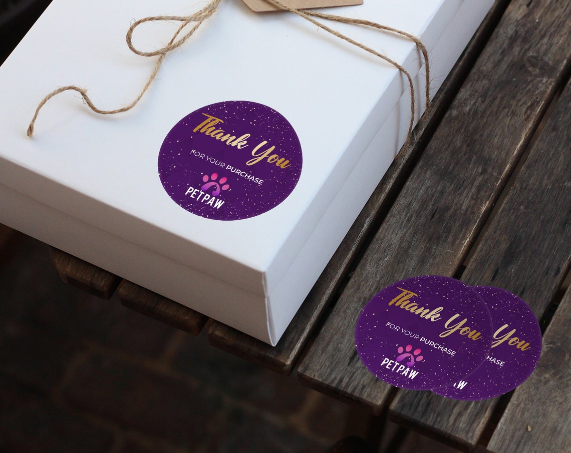 Custom Logo Sticker Thank You Sticker for Small Business - Etsy