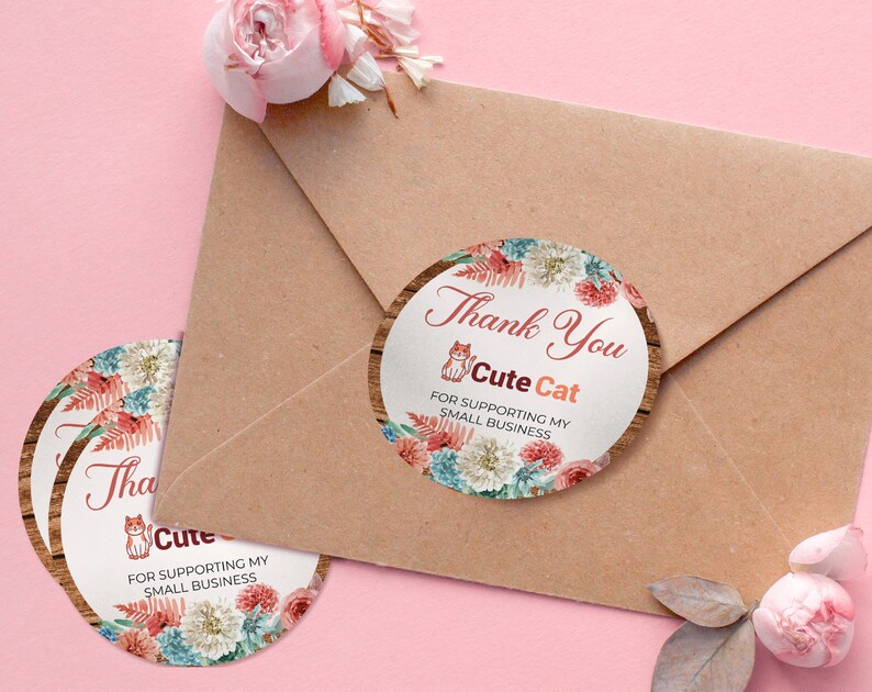 Custom Logo Sticker Thank You Sticker for Small Business - Etsy