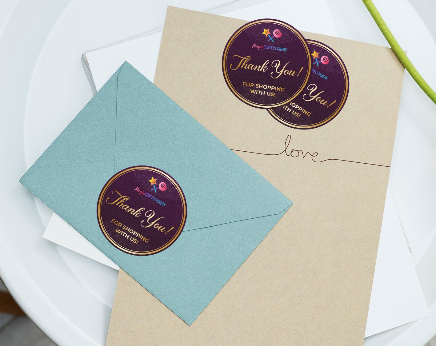 Custom Logo Sticker Thank You Sticker for Small Business - Etsy