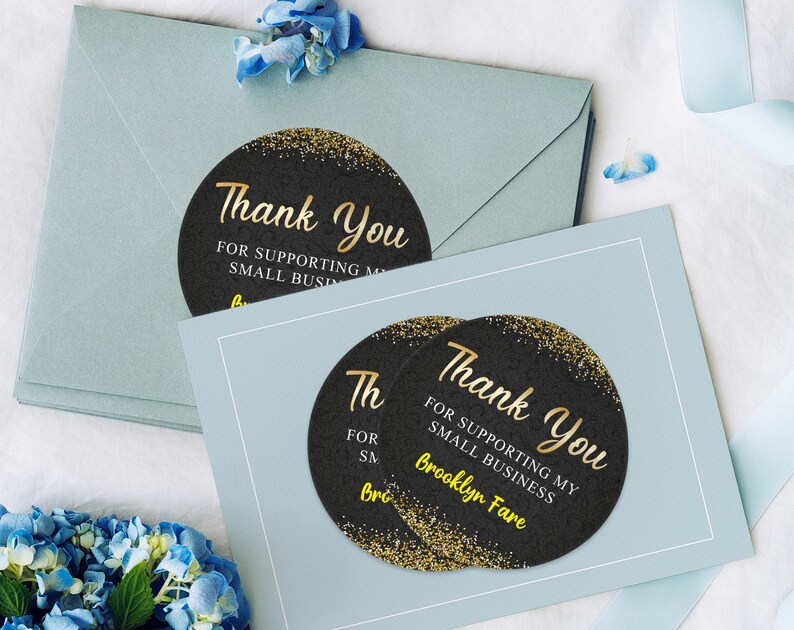 Custom Thank You Sticker Personalized Business Sticker | Etsy