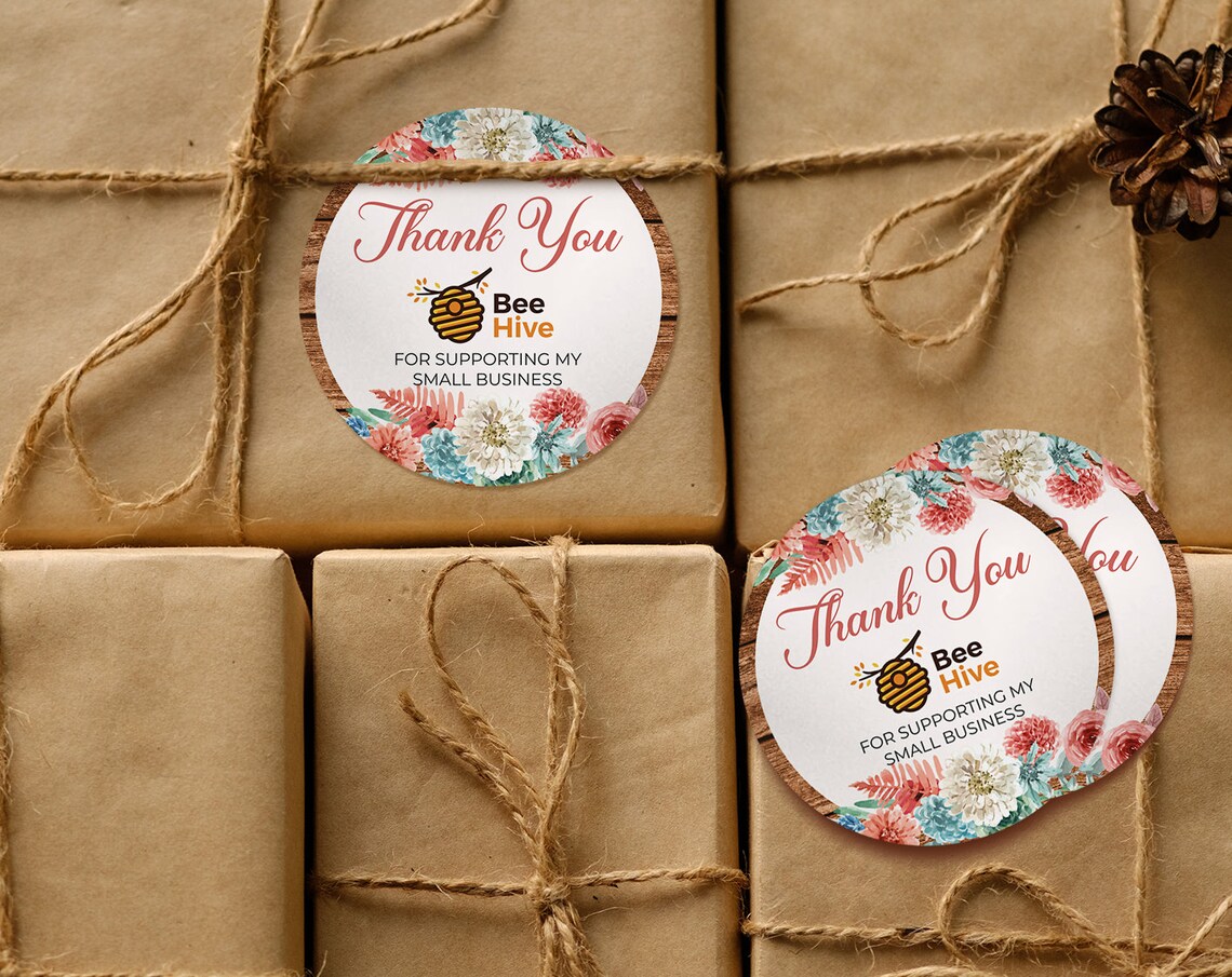 Custom Logo Sticker Thank You Sticker for Small Business - Etsy