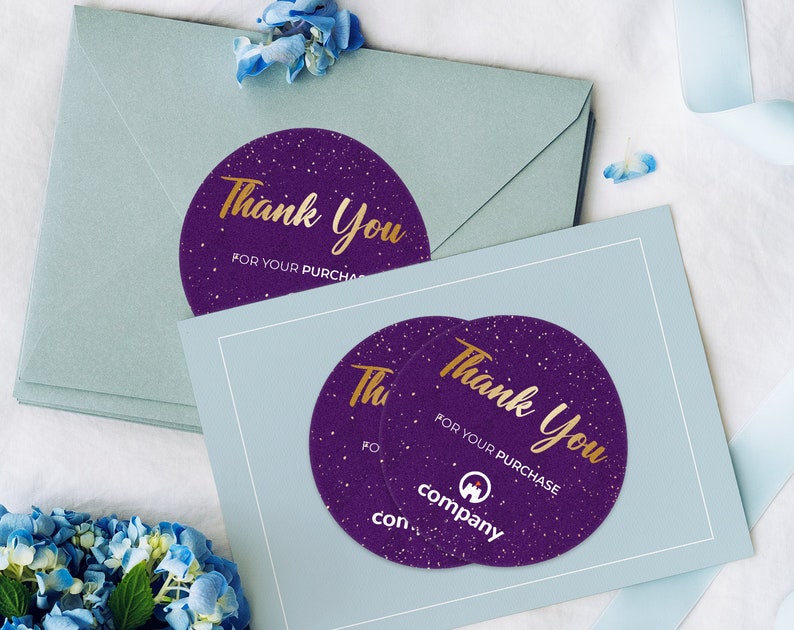 Custom Logo Sticker Thank You Sticker for Small Business - Etsy